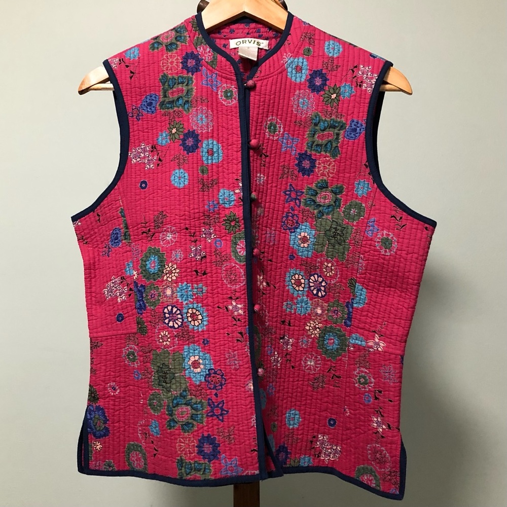 Orvis Reversible Floral Quilted Vest - Gem